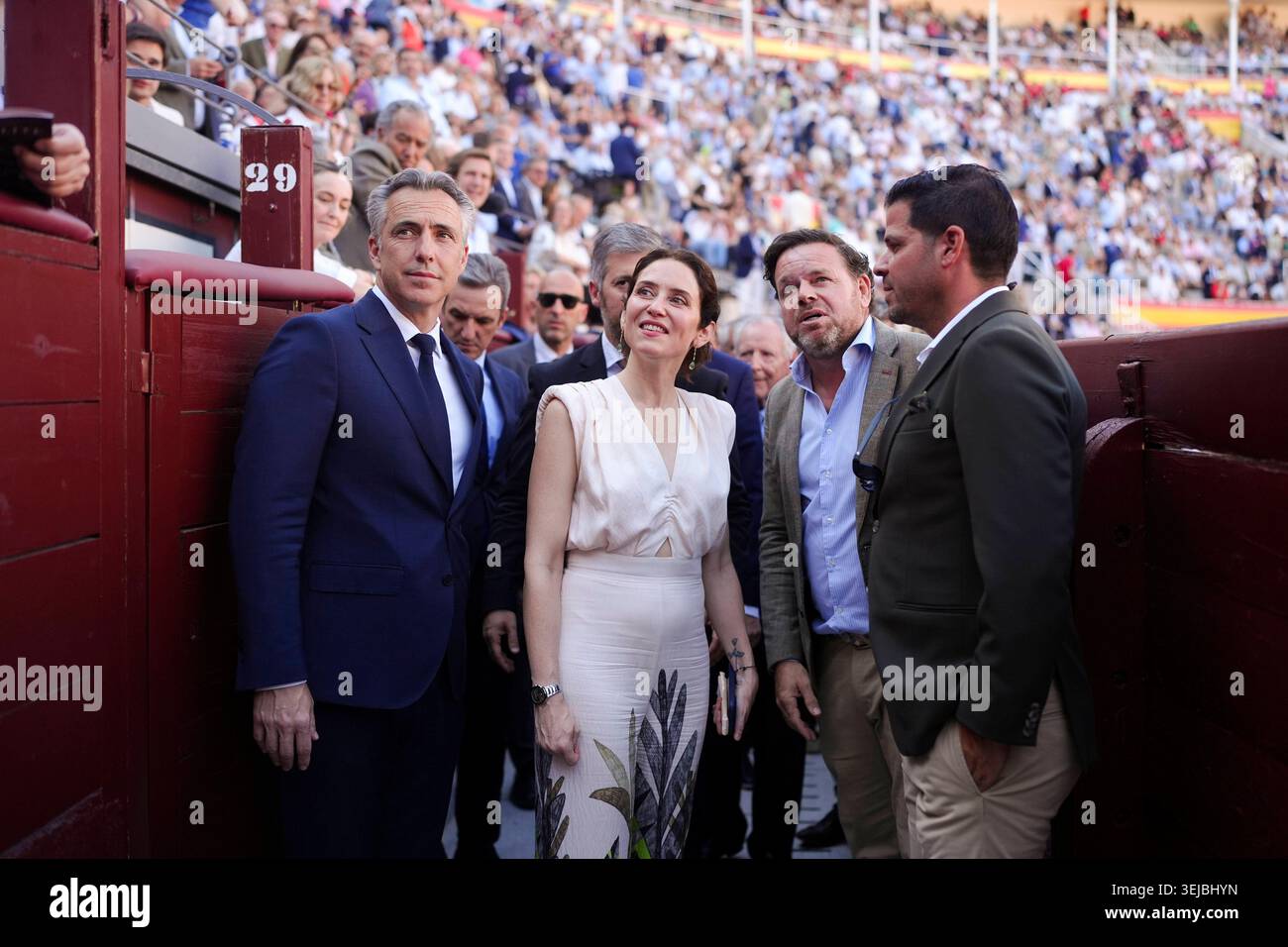 Isabel Diaz Ayuso attending Corrida de la Prensa during San Isidro Fair ...