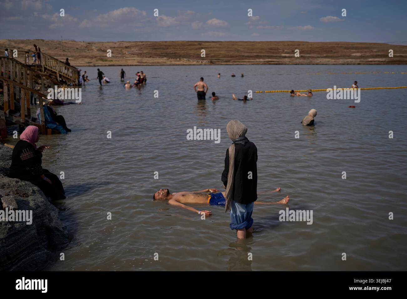 Palestinians enjoy a day at the Dead Sea during Eid al-Adha ...
