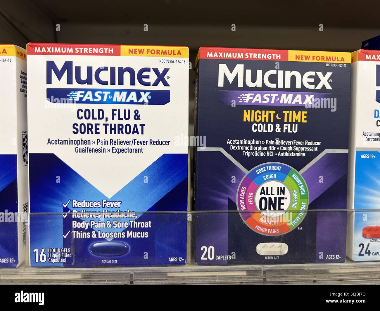 Close-up of Mucinex tablets on a store shelf in Lafayette, California ...