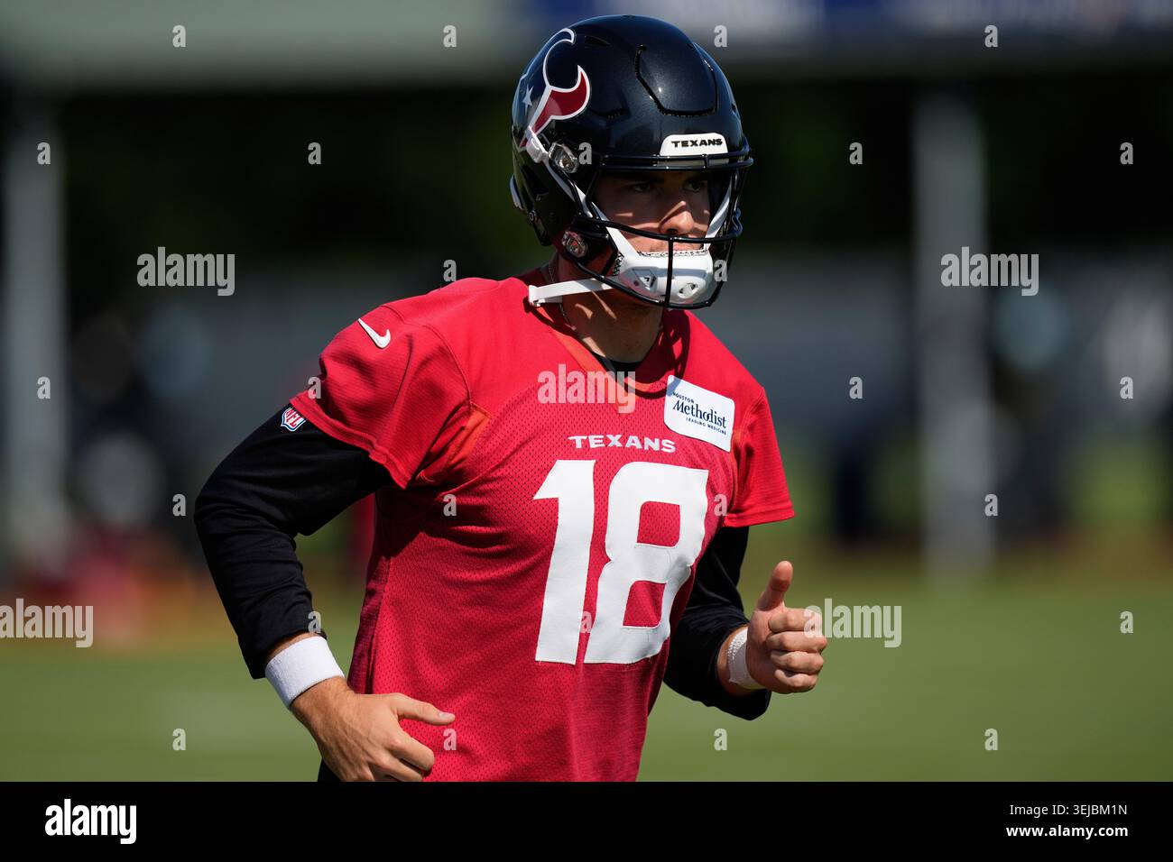 Houston Texans quarterback Graham Mertz participates in the NFL ...