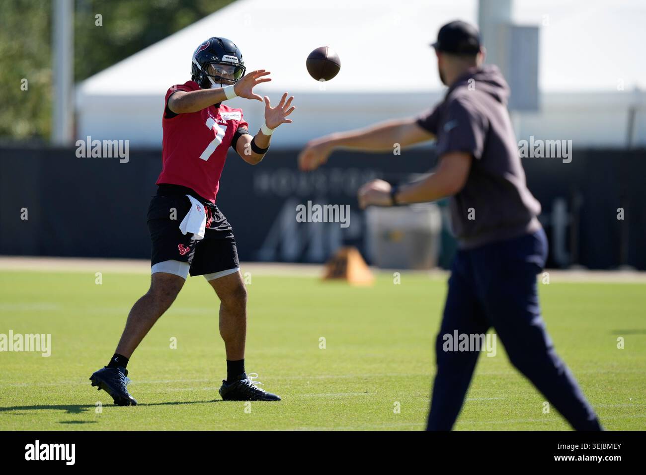 Houston Texans quarterback C.J. Stroud (7) participates in the NFL ...