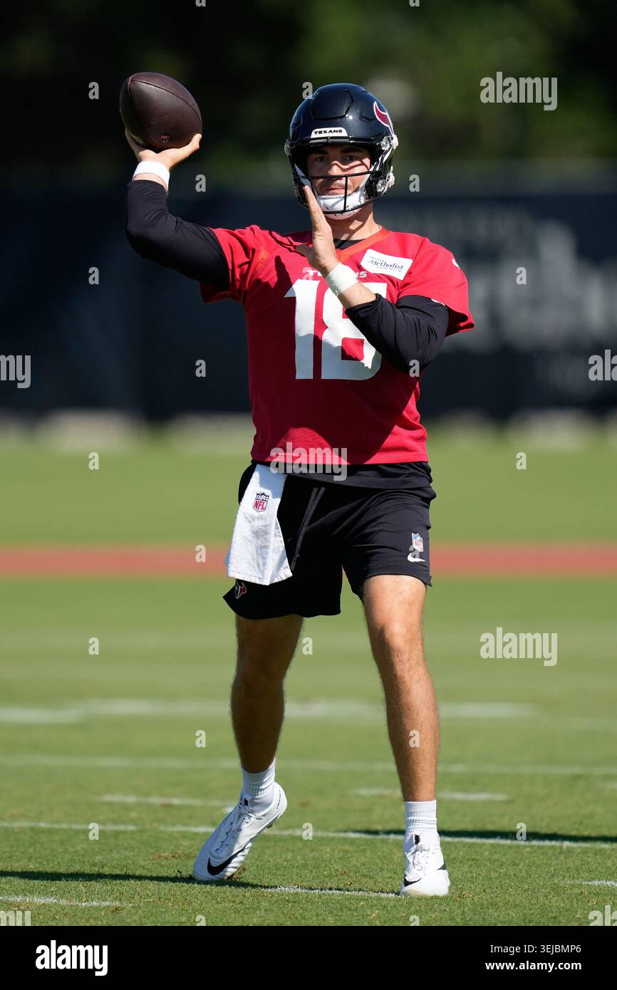 Houston Texans quarterback Graham Mertz participates in the NFL ...