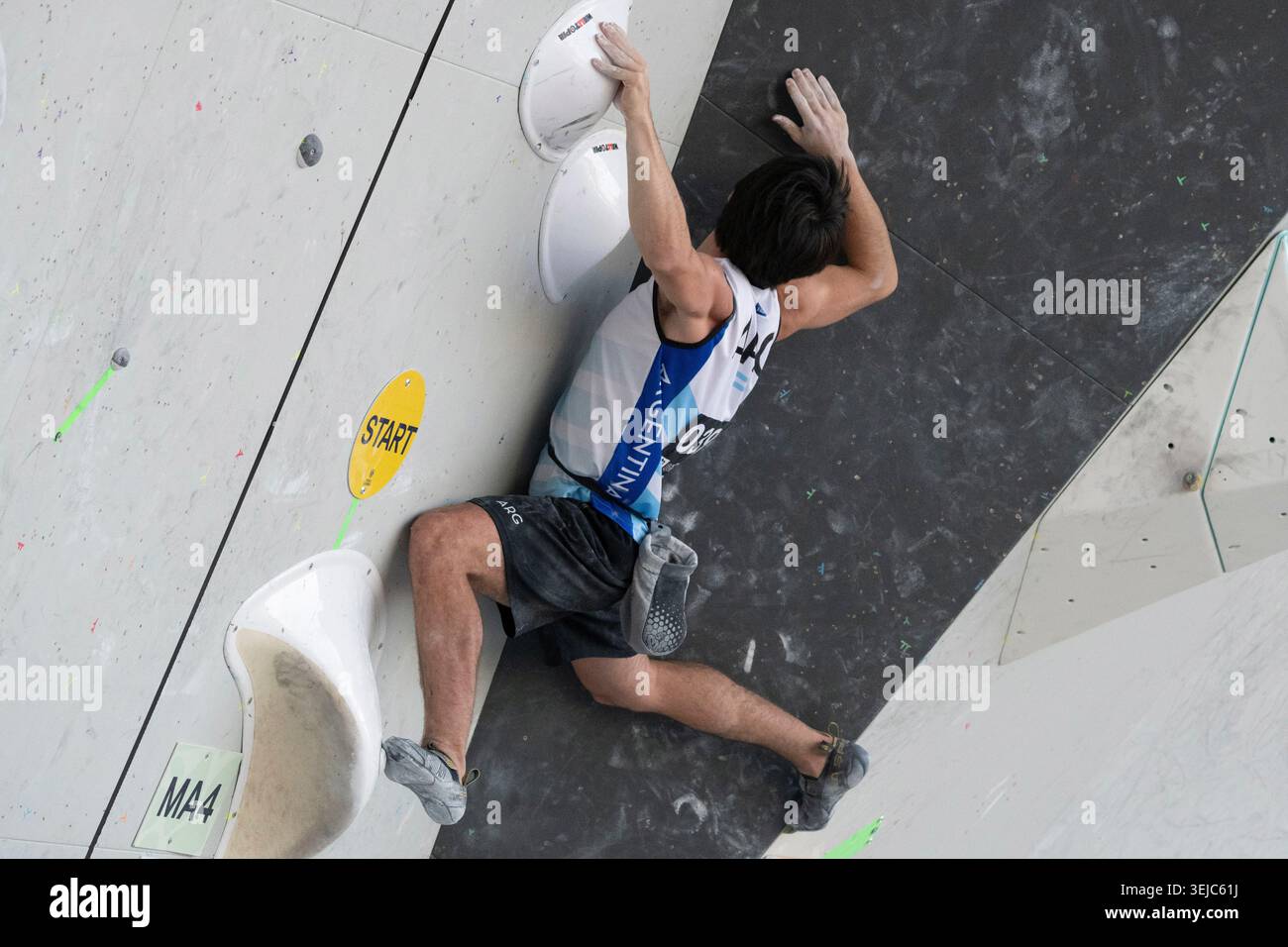Alcobendas, Madrid, Spain. 28 May 2026. Climber Francisco Medina ...