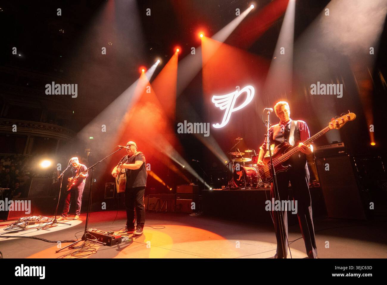 London, UK, 28 May, 2026. Pixies in concert. Pictured left to right ...