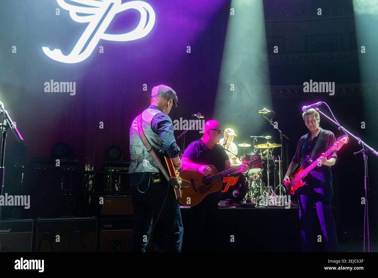 London, UK, 28 May, 2026. Pixies in concert. Pictured left to right ...