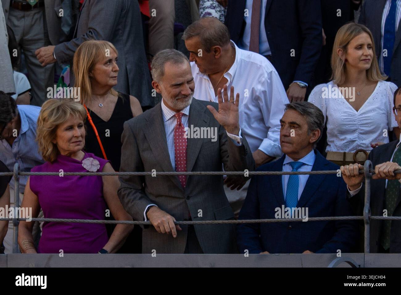 King Felipe VI of Spain attends the Press Association bullfight at the ...