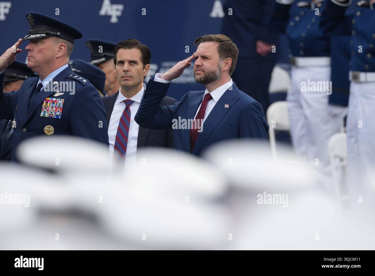 Vice President JD Vance during the graduation ceremony Thursday, May 28 ...