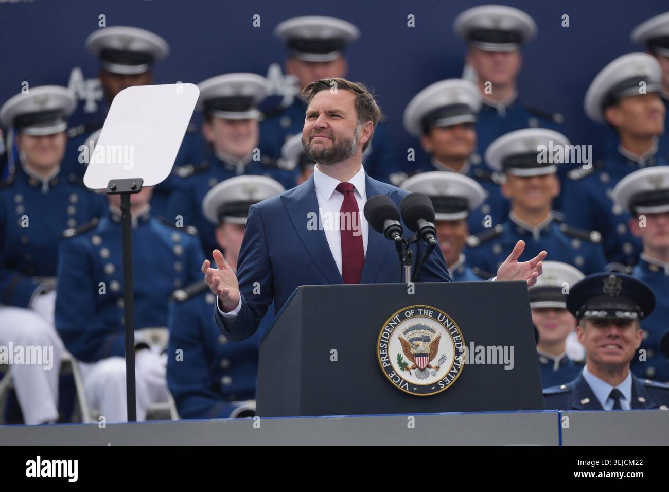 Vice President JD Vance during the graduation ceremony Thursday, May 28 ...