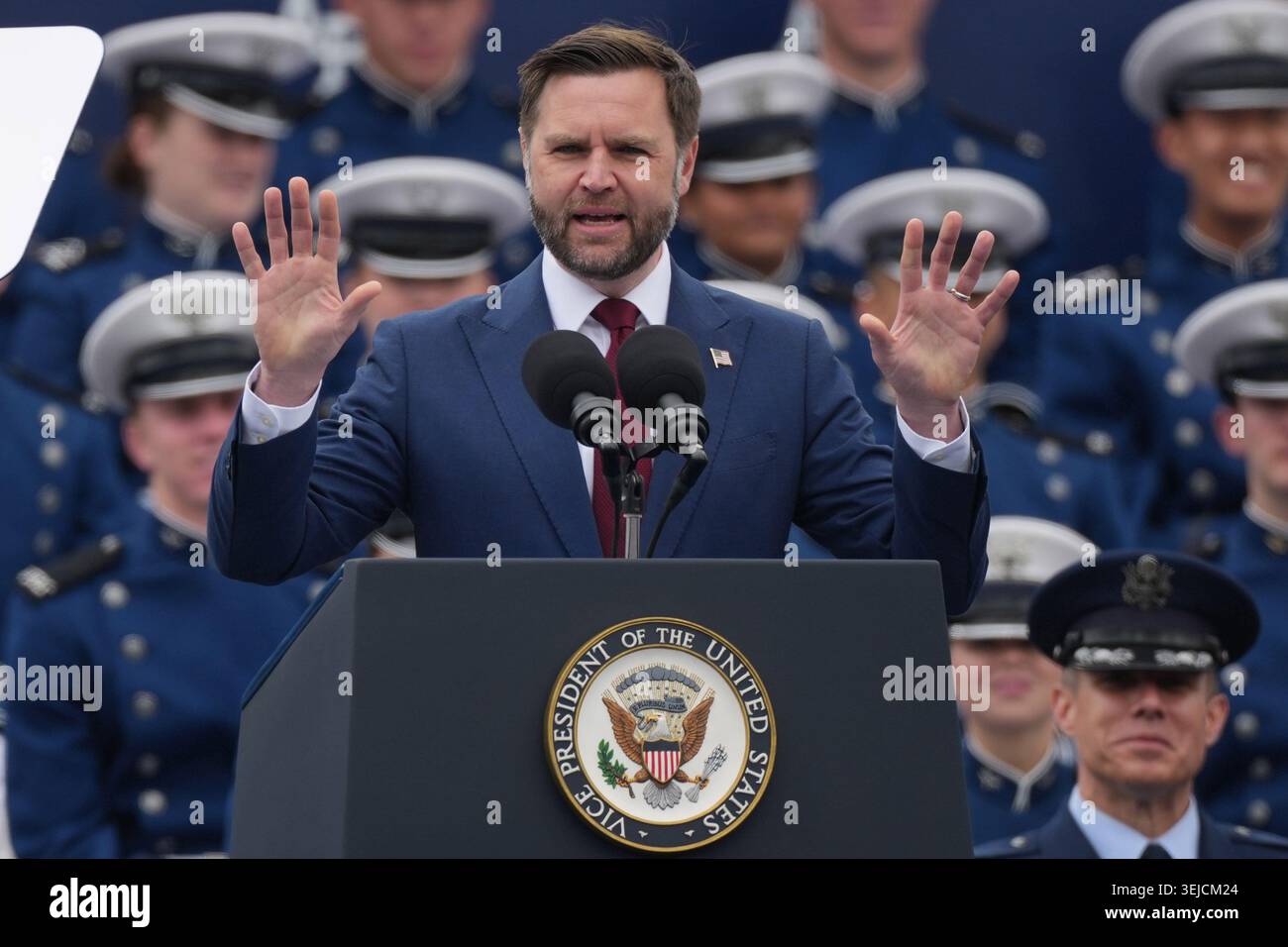 Vice President JD Vance during the graduation ceremony Thursday, May 28 ...