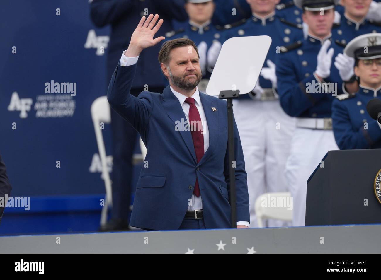 Vice President JD Vance during the graduation ceremony Thursday, May 28 ...