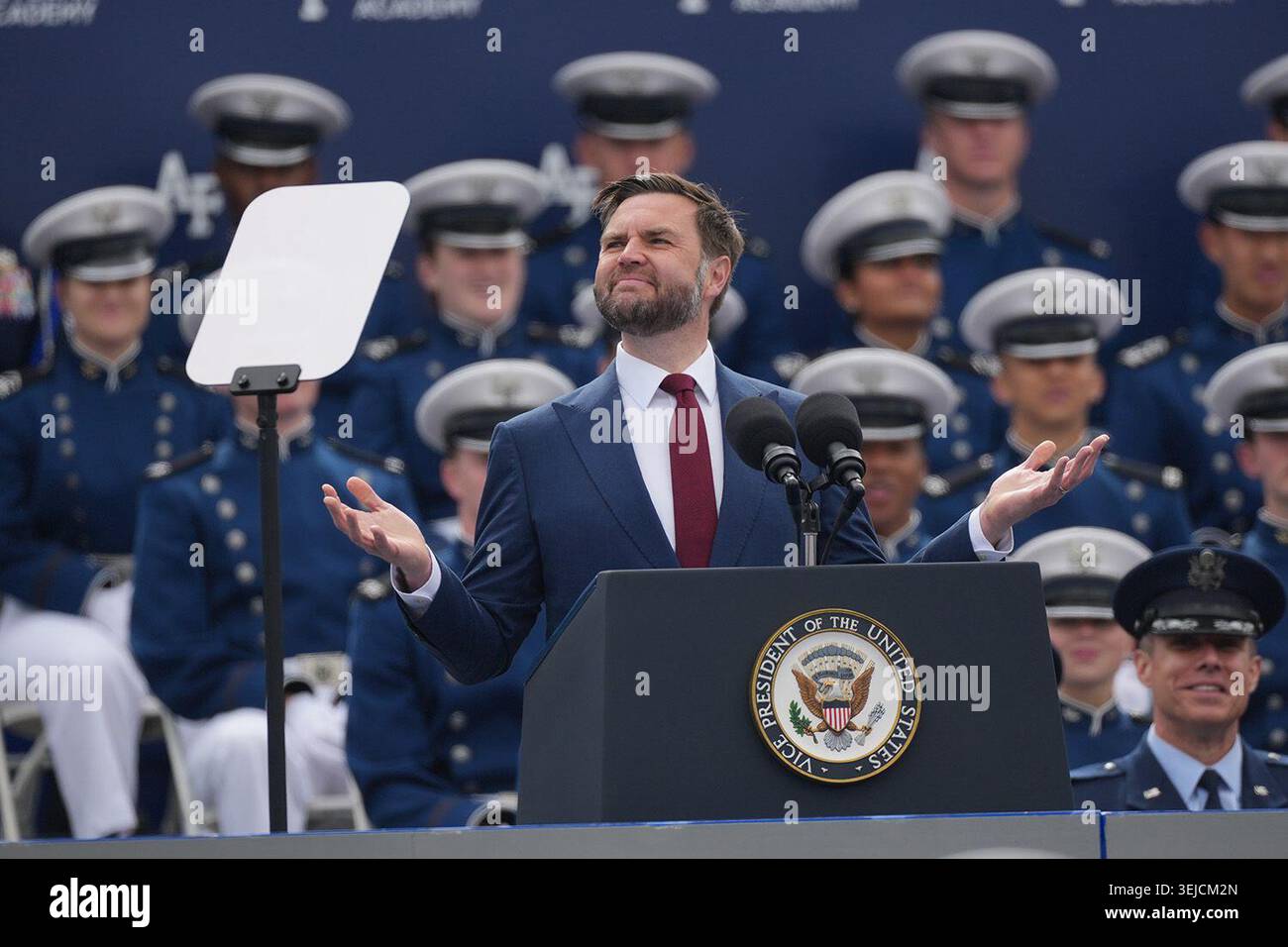 Vice President JD Vance during the graduation ceremony Thursday, May 28 ...