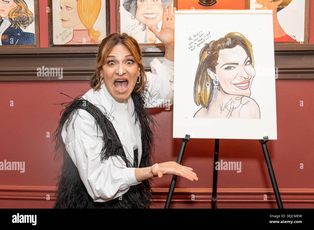 Shoshana Bean poses as she is honored with a portrait at Sardi's in New ...