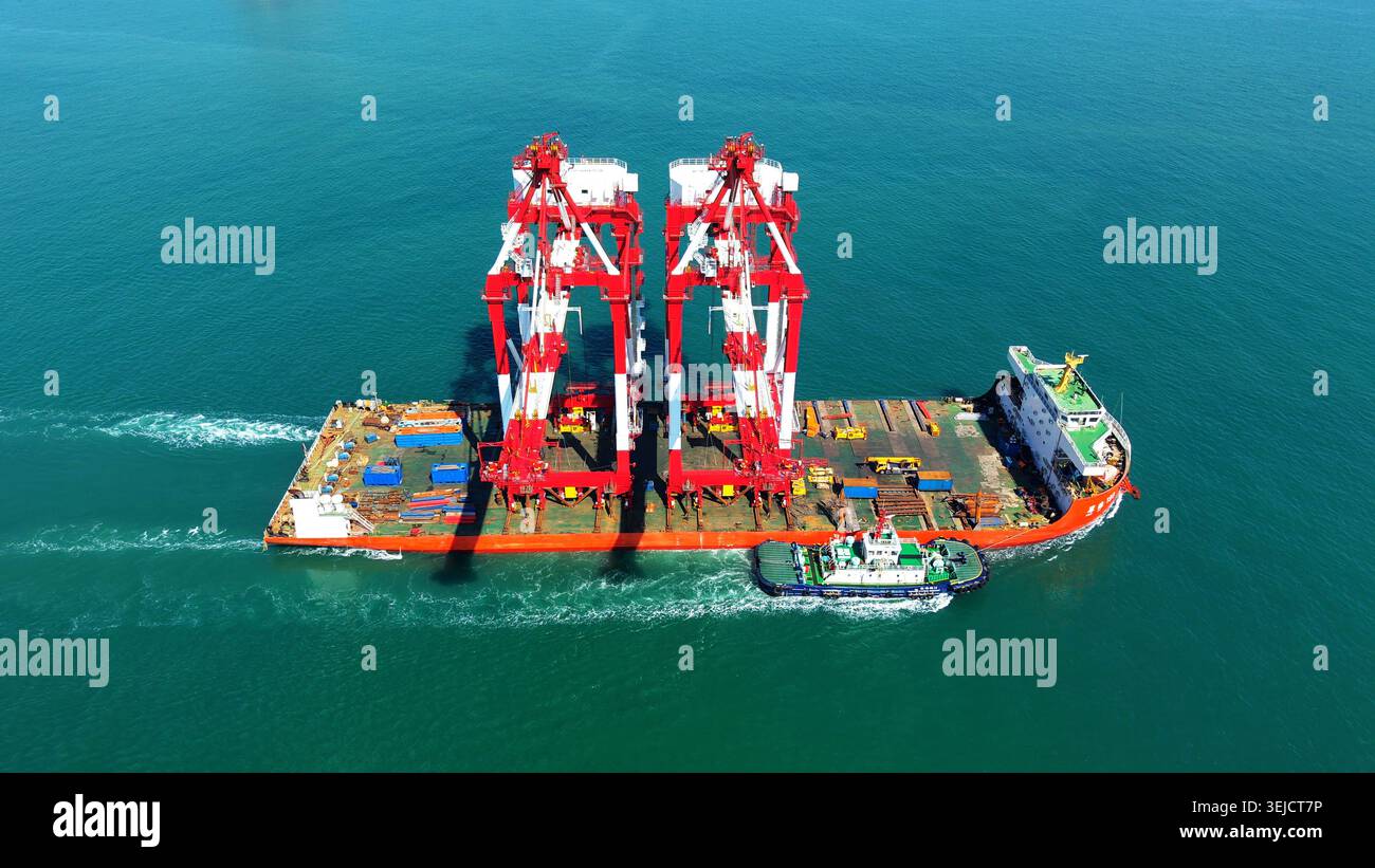 Qingdao, China. 29th May, 2026. QINGDAO, CHINA - MAY 29, 2026 - A cargo ...
