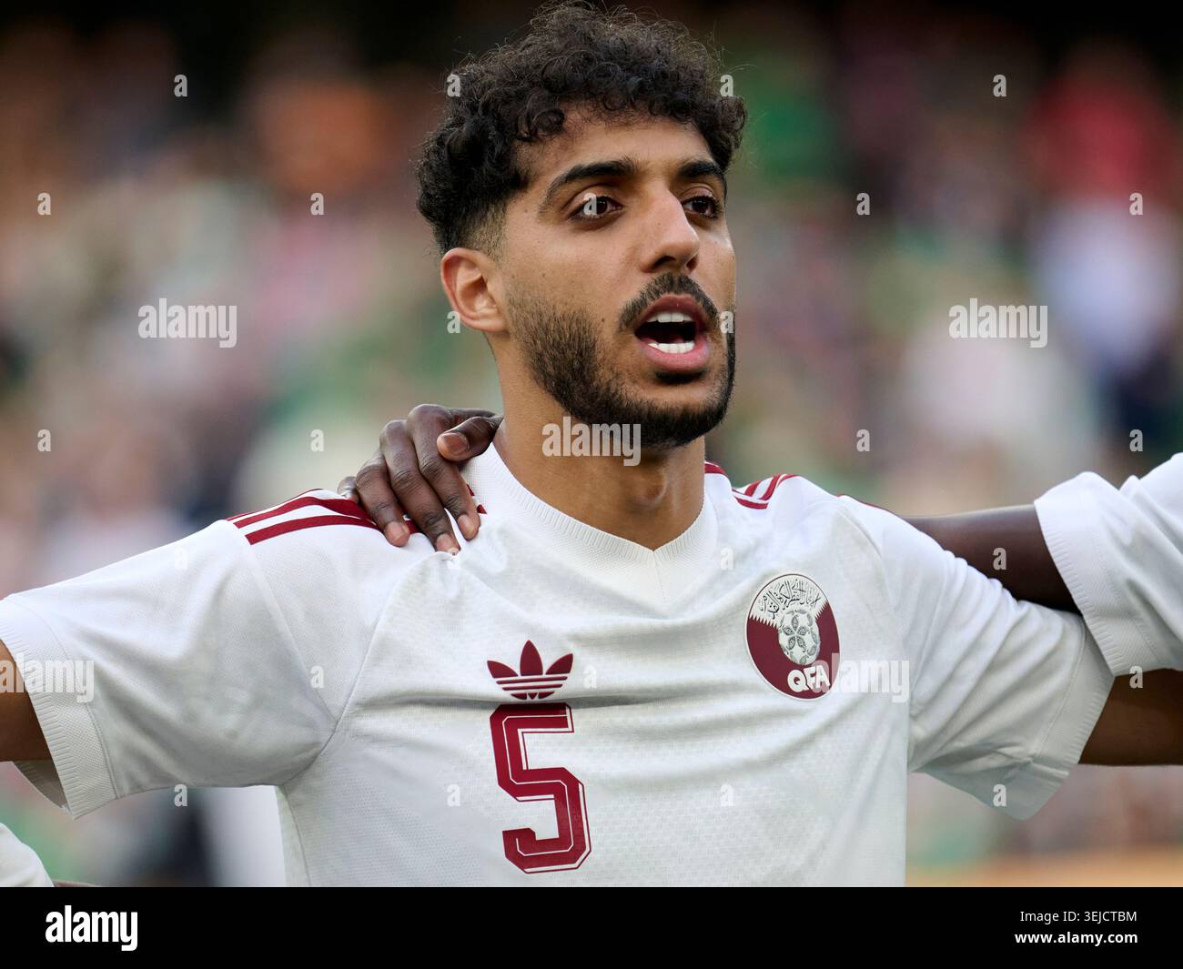 Jassem Gaber of Qatar during the International Friendly match between ...
