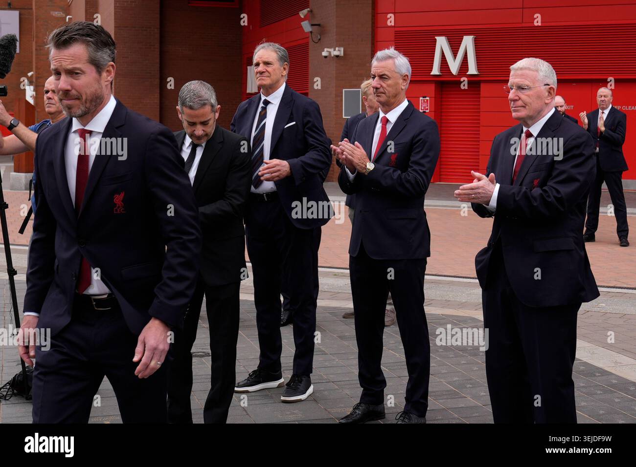 Ian Rush (second right) attends the unveiling of the new Heysel ...