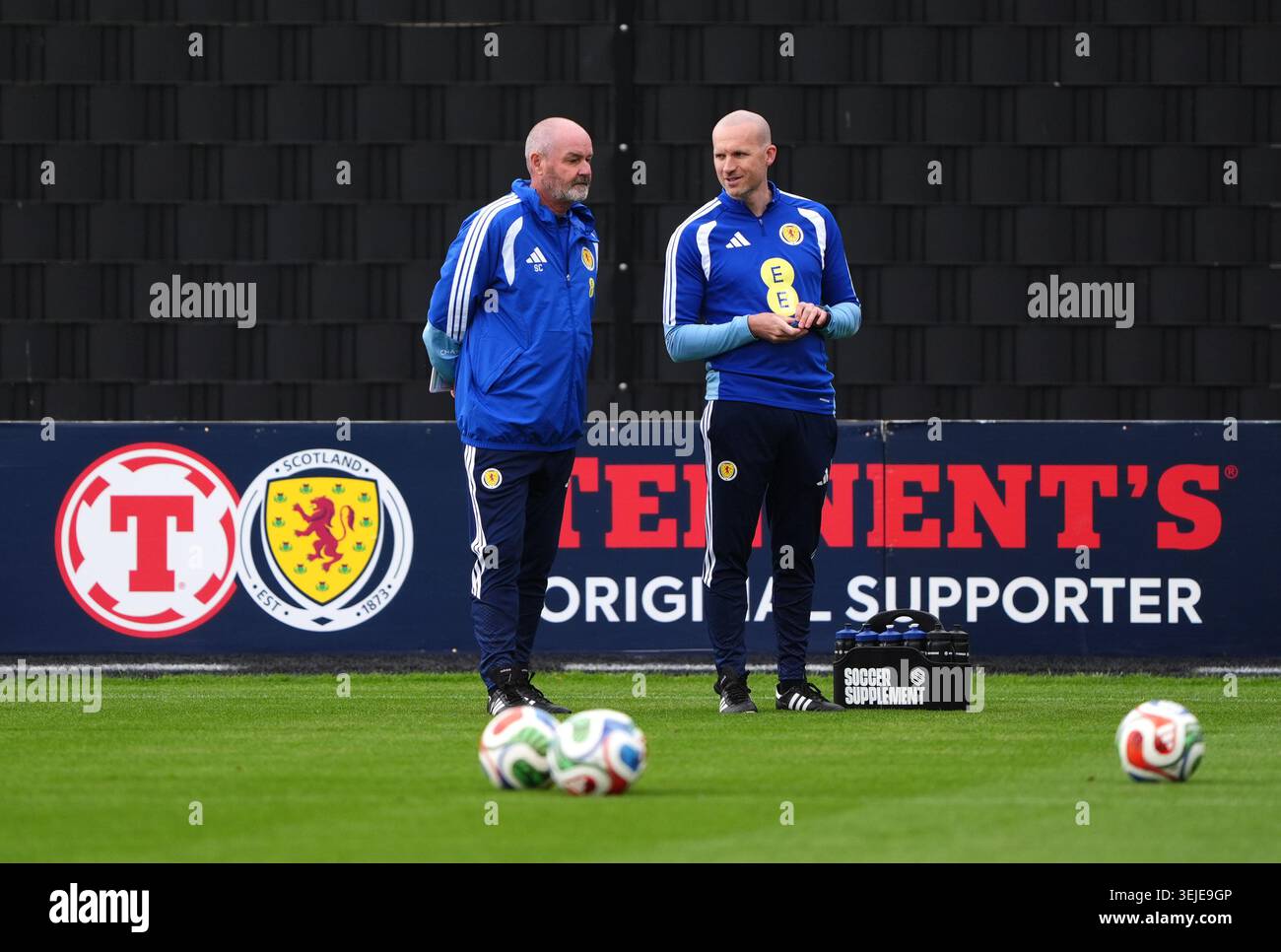 Scotland manager Steve Clarke with coach Shayne Murphy during a ...