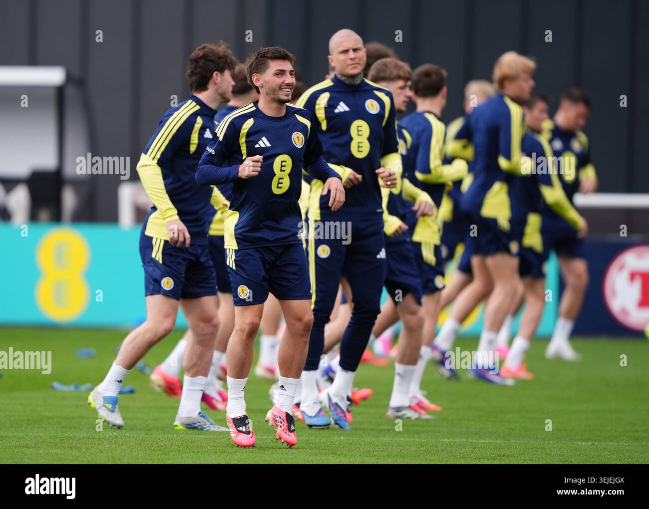 Scotland's Billy Gilmour with team mates during a training session at ...