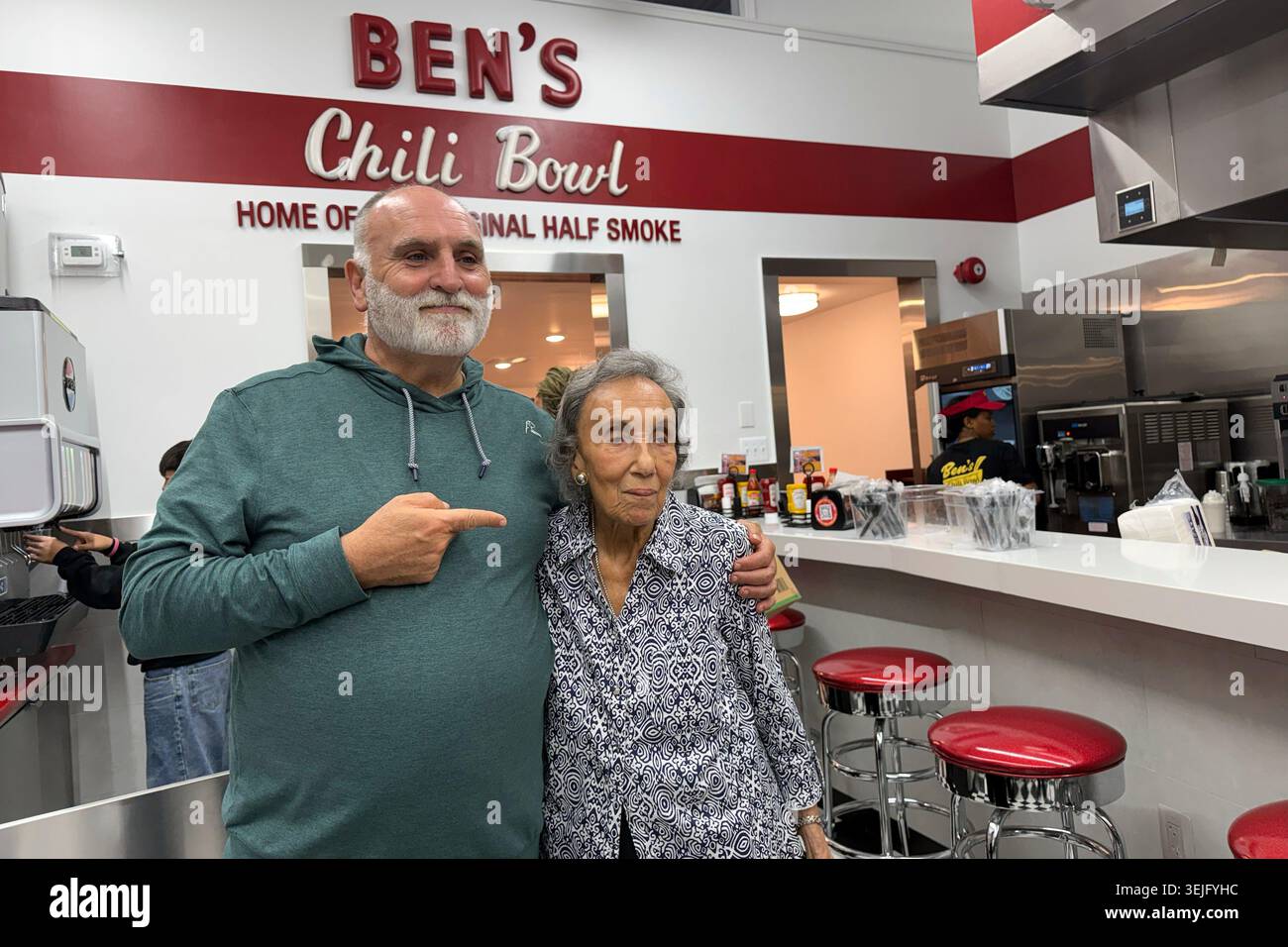 Chef José Andrés, left, with Ben's Chili Bowl co-founder Virginia Ali ...