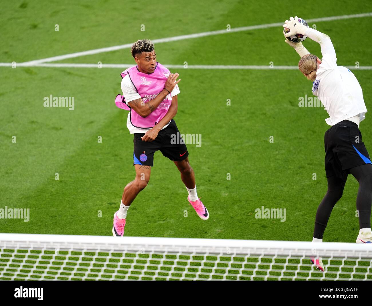Paris Saint-Germain's Desire Doue during a training session at the ...