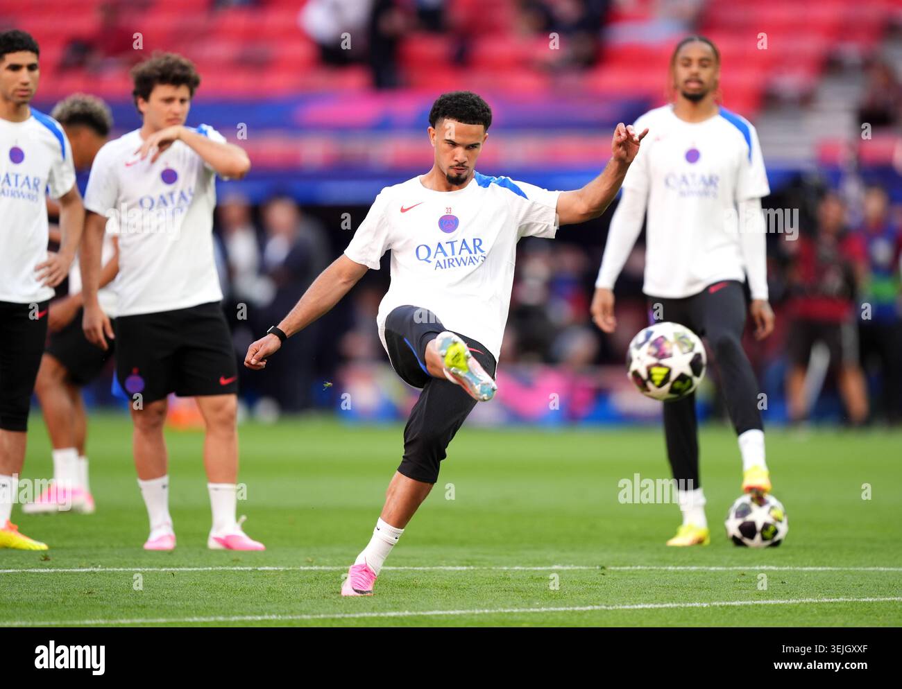 Paris Saint-Germain's Warren Zaire-Emery during a training session at ...