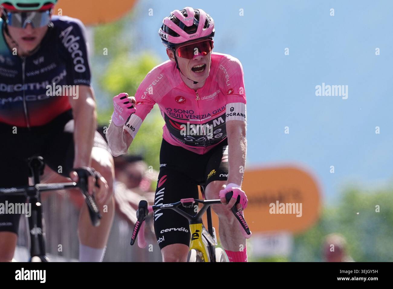 The pink jersey Denmark's Jonas Vingegaard Hansen of Team Visma | Lease ...
