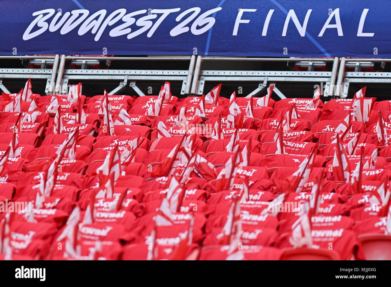 Budapest, Hungry. 29 May, 2026. Seats of Puskas Arena during a Paris ...