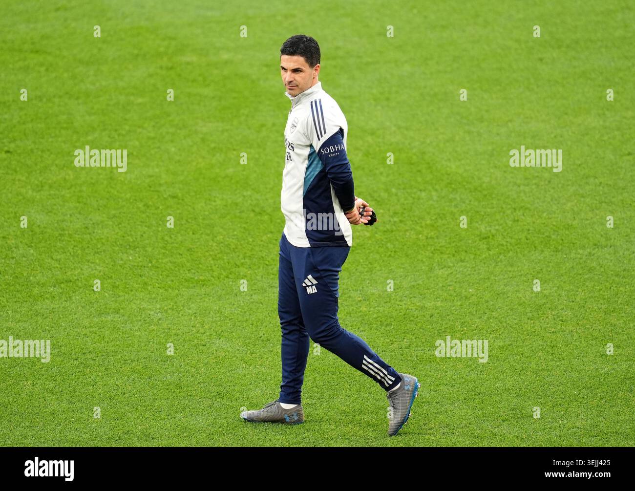 Arsenal manager Mikel Arteta during a training session at the Puskas ...