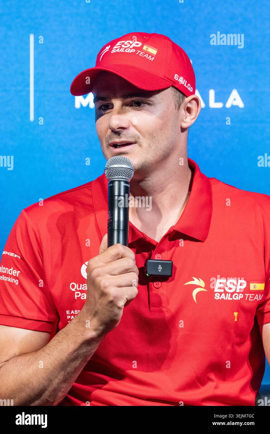 Diego Botin of Spain's Los Gallos SailGP Team speaks at panel during ...