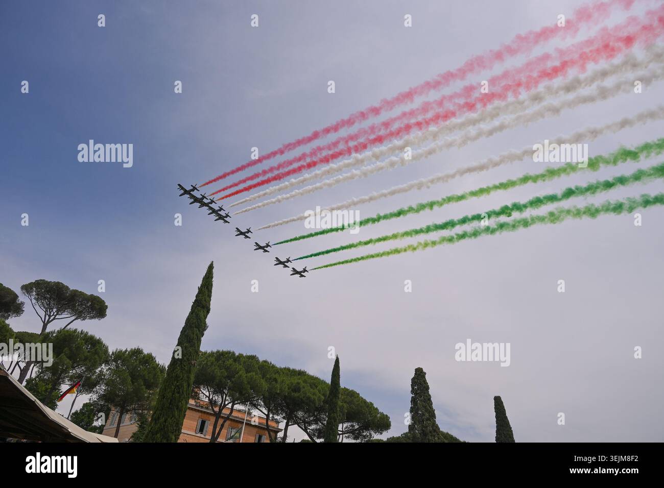 IPA85169277 - The Frecce Tricolori before the 93rd CSIO Roma 2026 ...