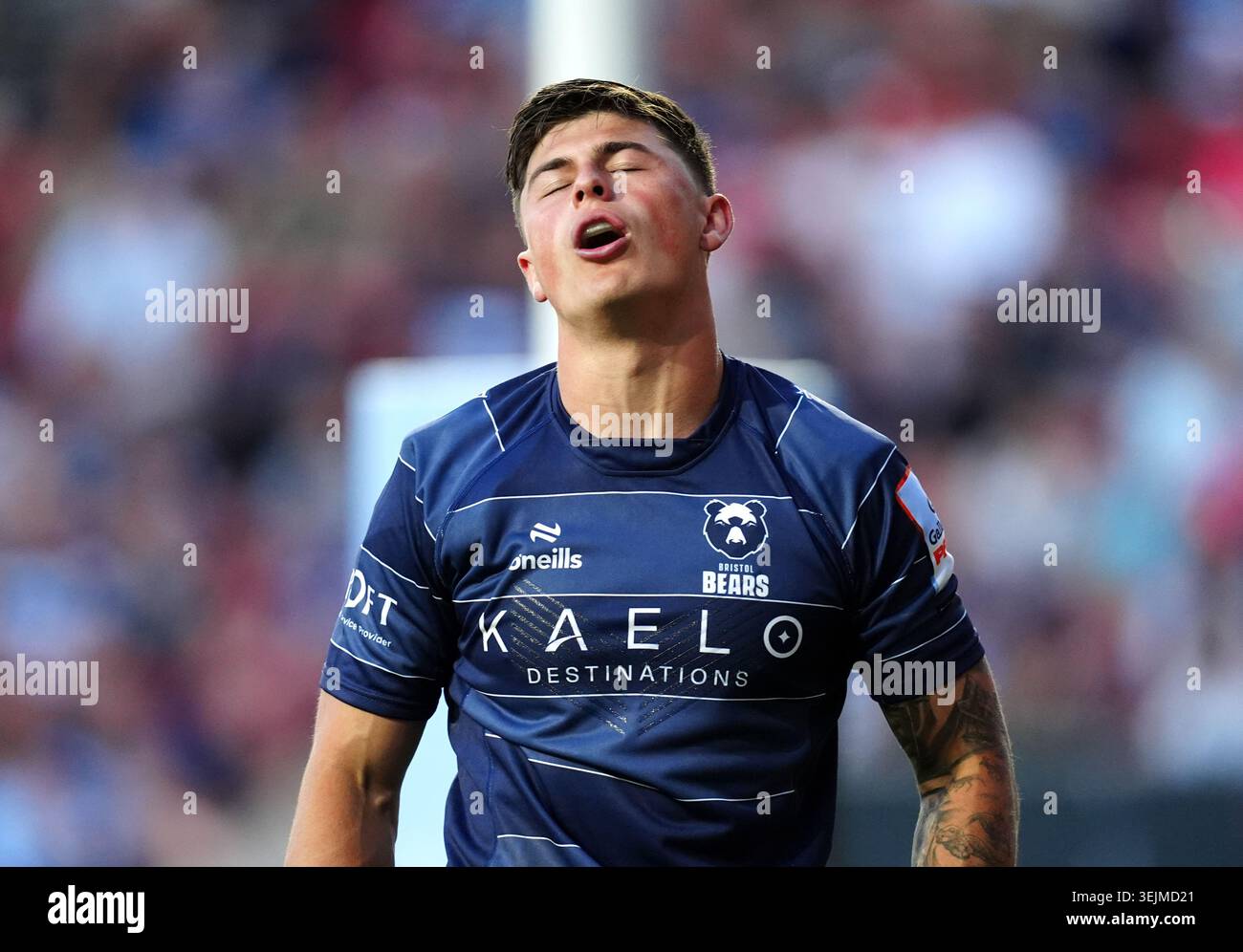 Bristol Bears' Louis Rees-Zammit reacts after a disallowed try during ...