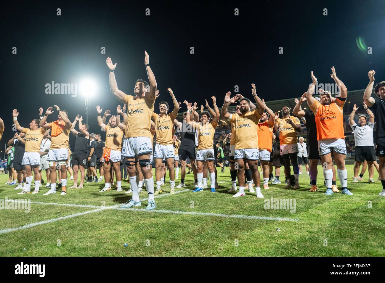 Team players of Provence celebrates the win during the Pro D2 ...