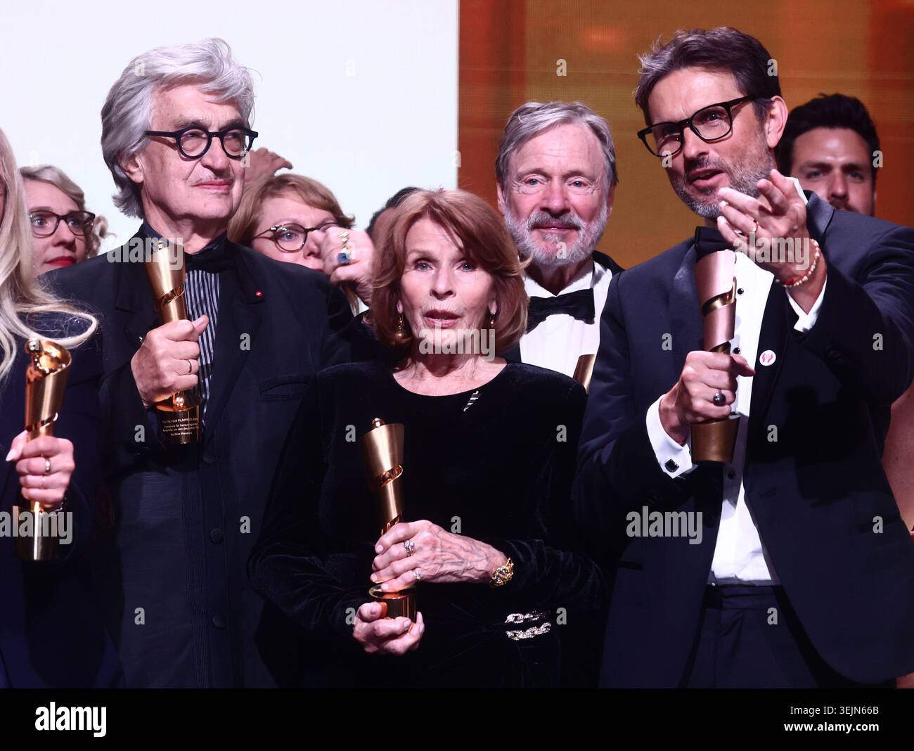 29 May 2026, Berlin: The award winners, including Wim Wenders (l-r ...