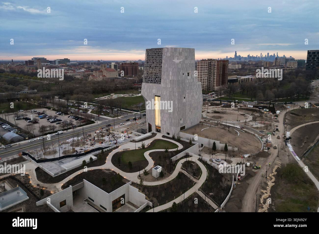 The Obama Presidential Center is seen Thursday, April 9, 2026, in ...