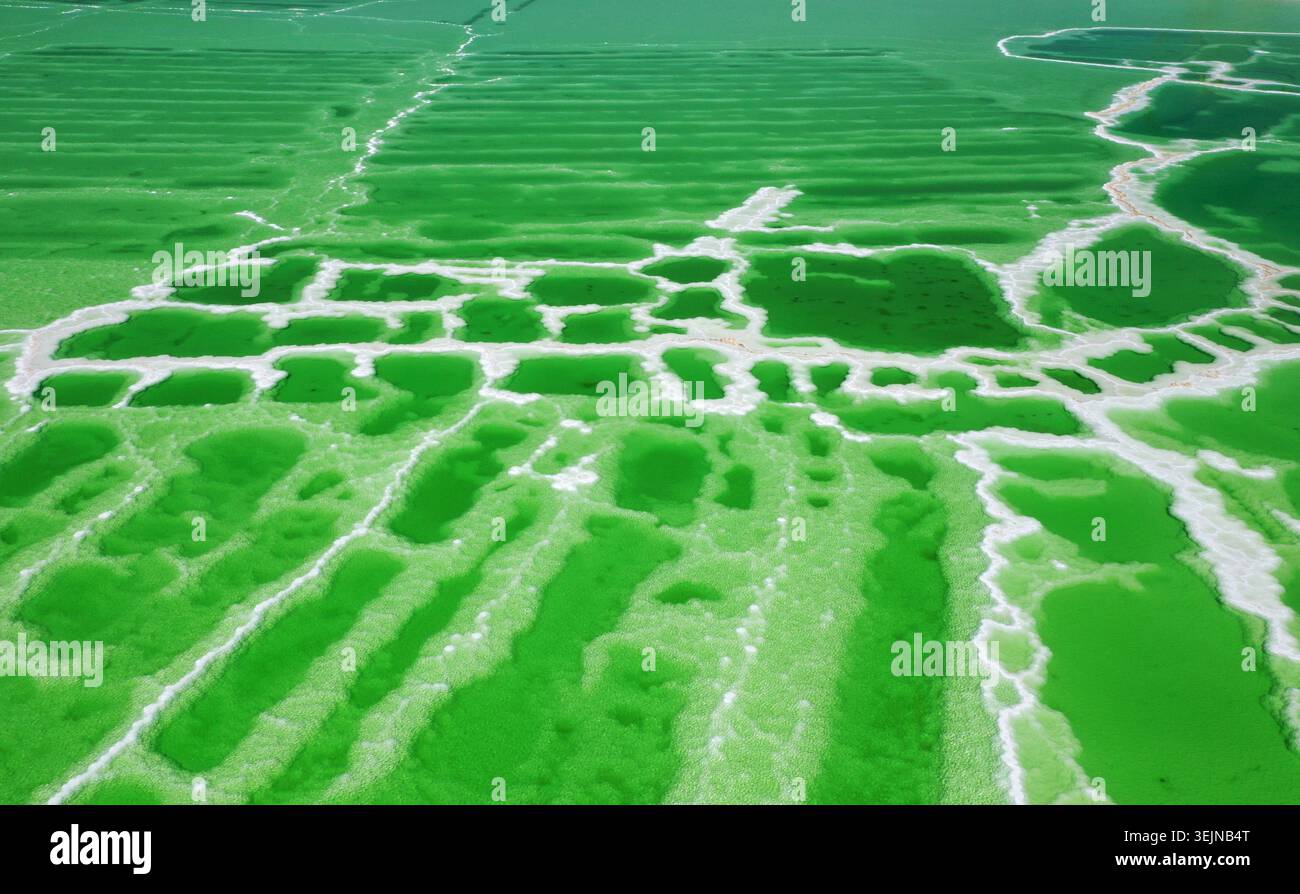 The largest salt lake in China, Cha'erhan Salt Lake, is seen in Golmud ...