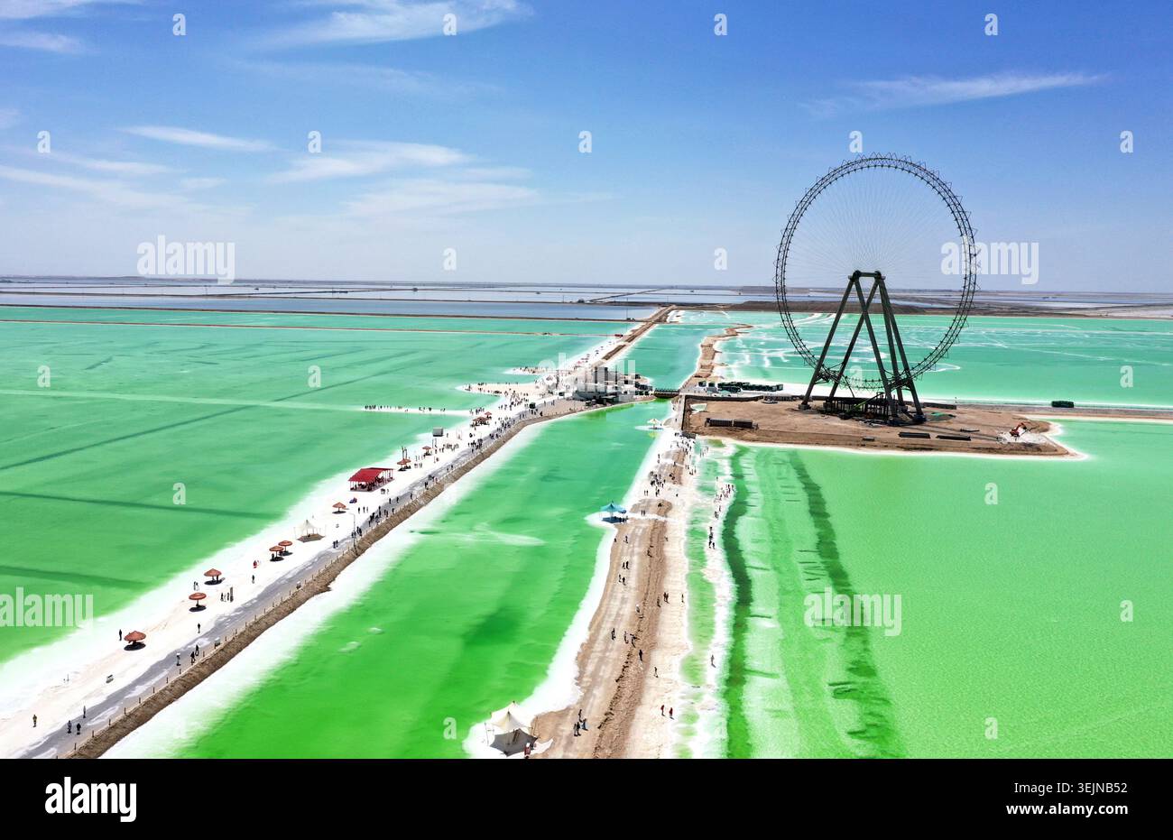 The largest salt lake in China, Cha'erhan Salt Lake, is seen in Golmud ...
