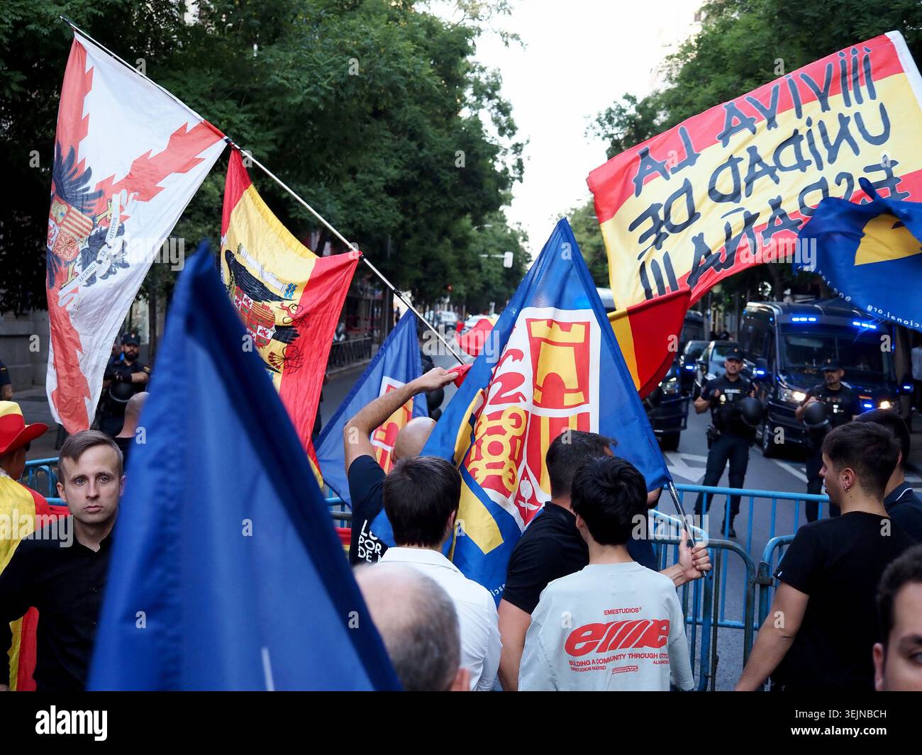 MADRID, SPAIN - MAY 30: Participants from nationalist groups gather on ...