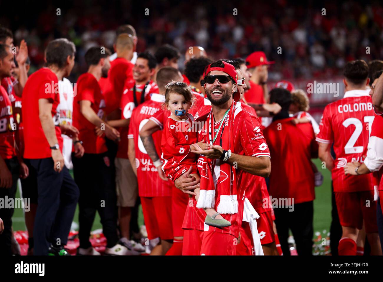 Patrick Cutrone celebrates the Serie A promotion during the Serie B ...