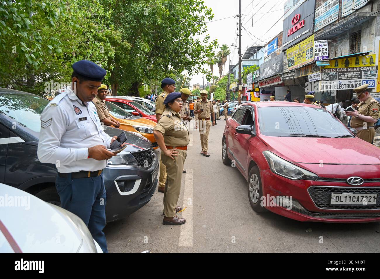 NOIDA, INDIA - MAY 29: Joint anti-encroachment drive by Noida Authority ...