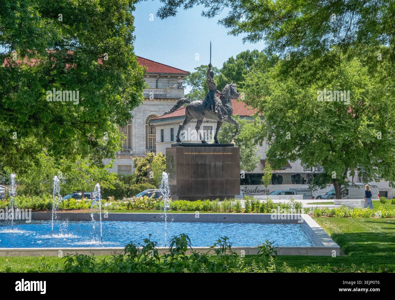 WASHINGTON, DC - MAY 29: Statue of Simon Bolivar on grounds beside the ...