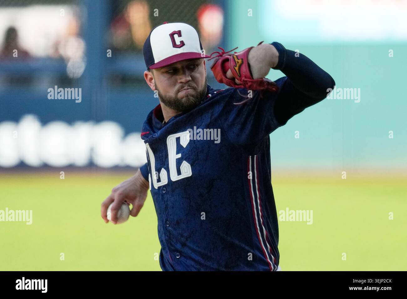 Cleveland guardians' Slade Cecconi pitches in the first inning of a ...