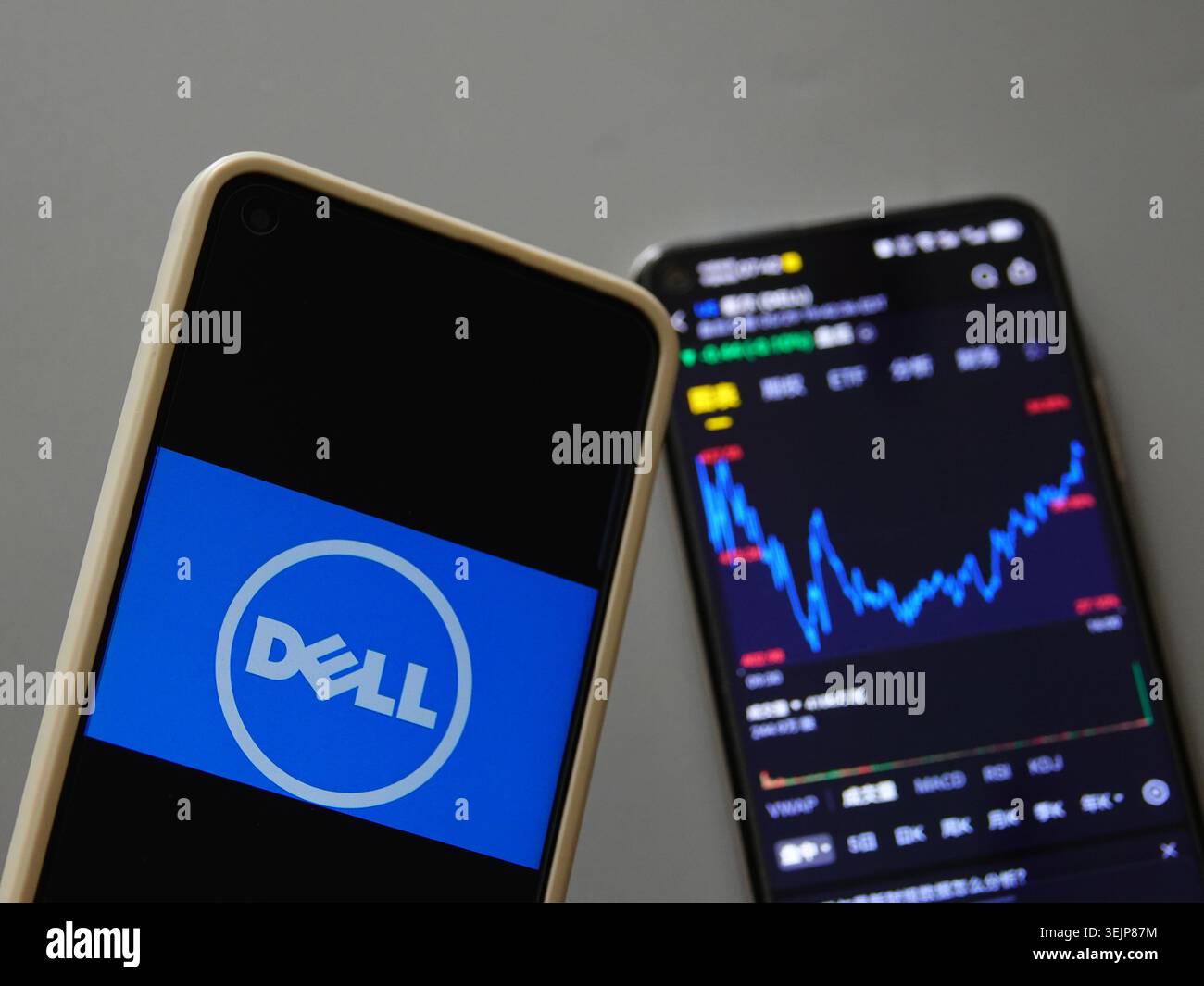 YICHANG, CHINA - MAY 30, 2026 - DELL logo and stock price displayed on ...