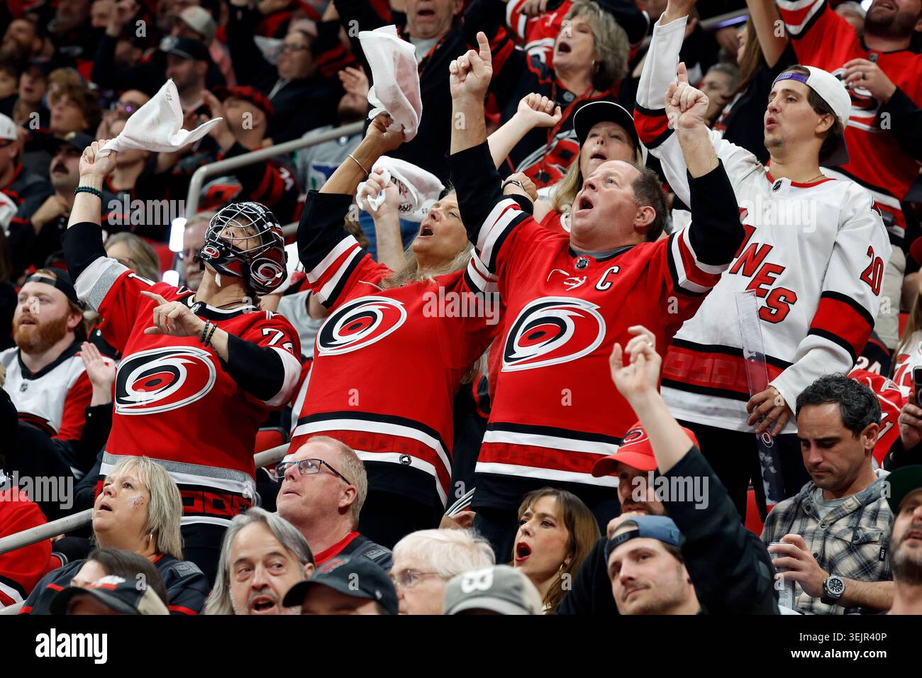 Carolina Hurricanes fans celebrate during the third period in Game 5 of ...