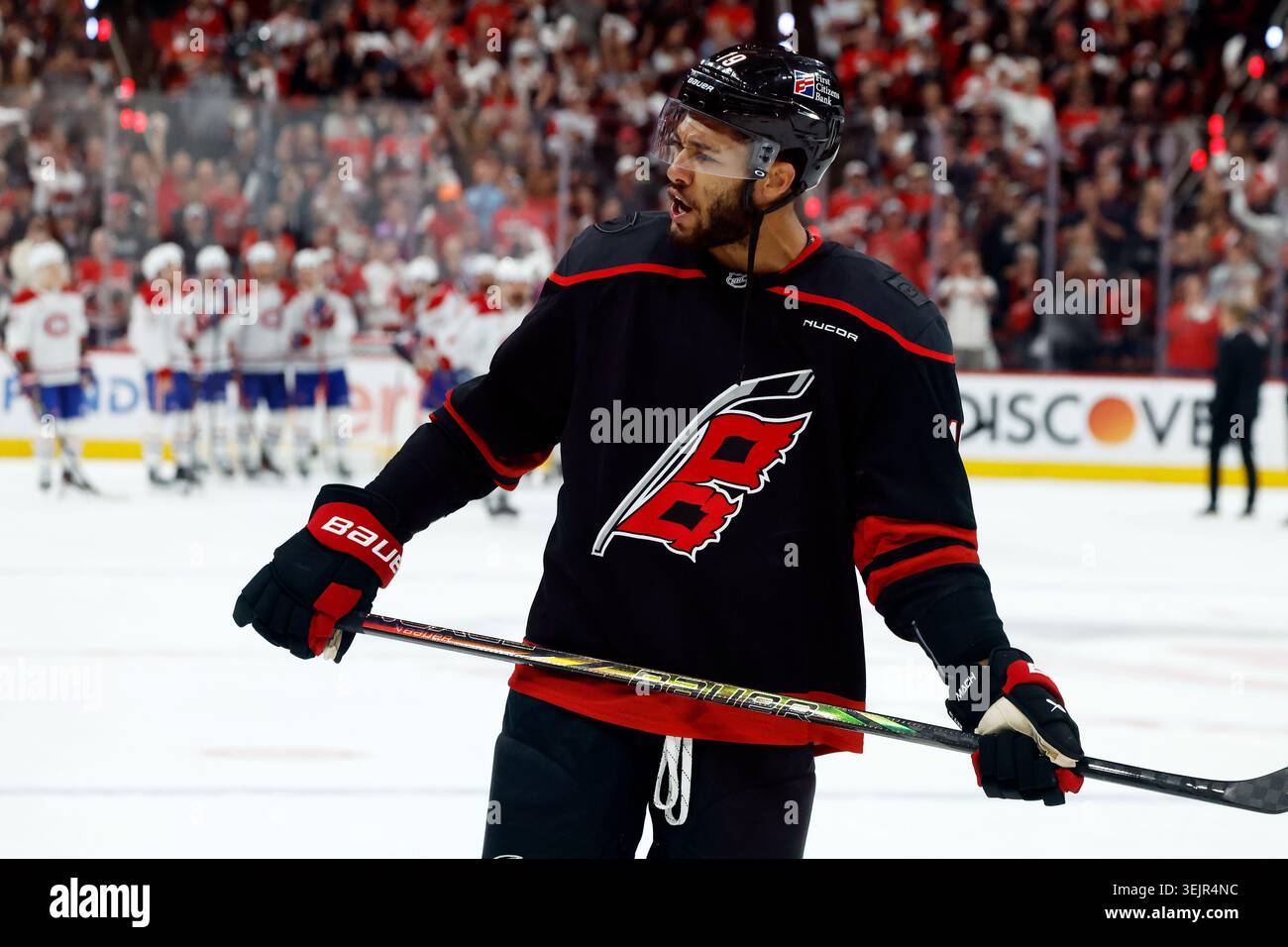 Carolina Hurricanes' K'andre Miller celebrates following Game 5 of the ...