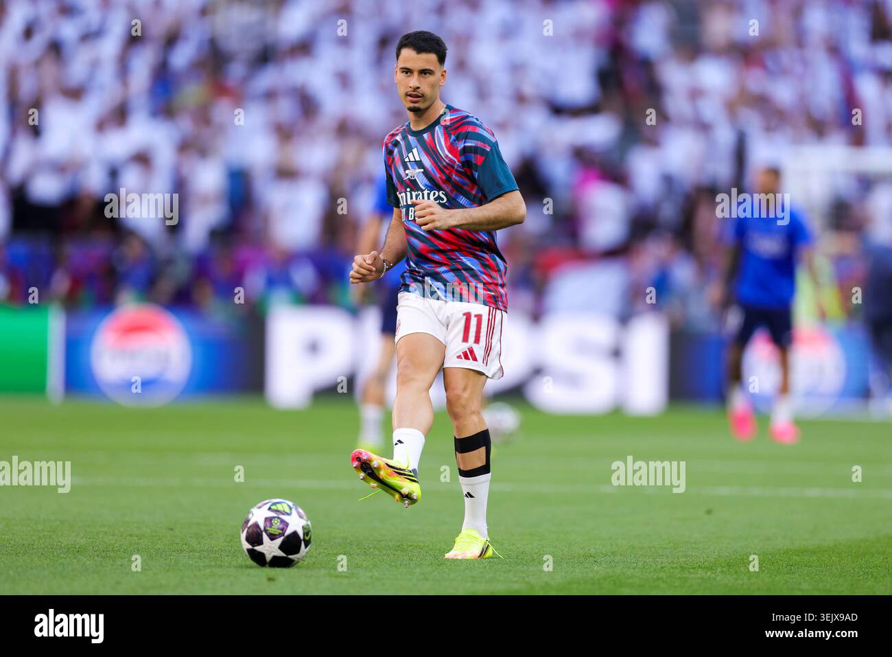 BUDAPEST, HUNGARY - MAY 30: Gabriel Martinelli of Arsenal prior to the ...