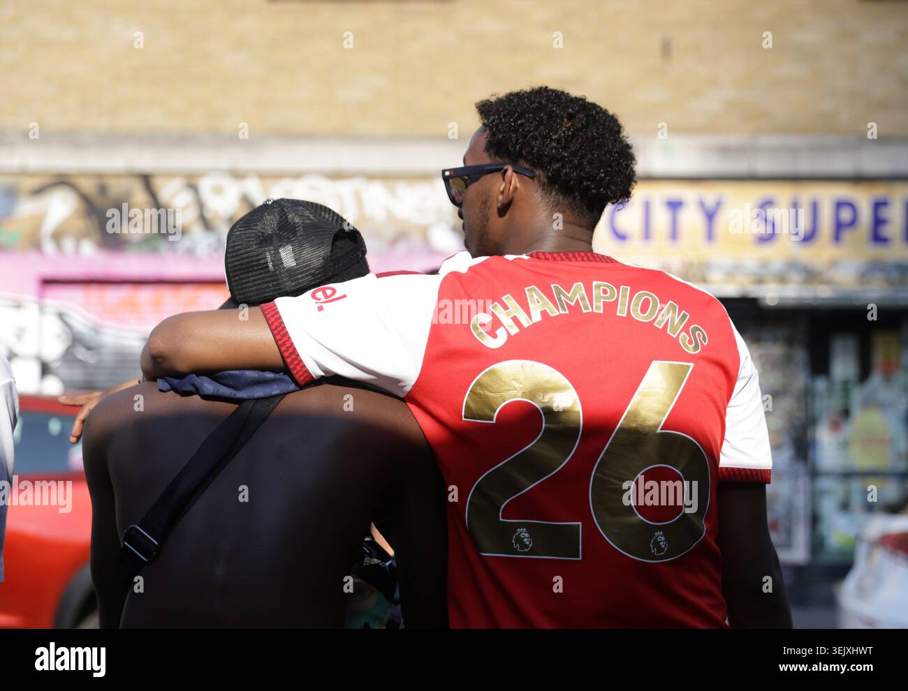 Arsenal fans during a screening of the UEFA Champions League Final at ...