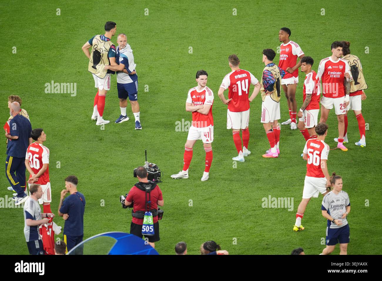 Arsenal’s Declan Rice (centre) after the penalty shoot out during the ...