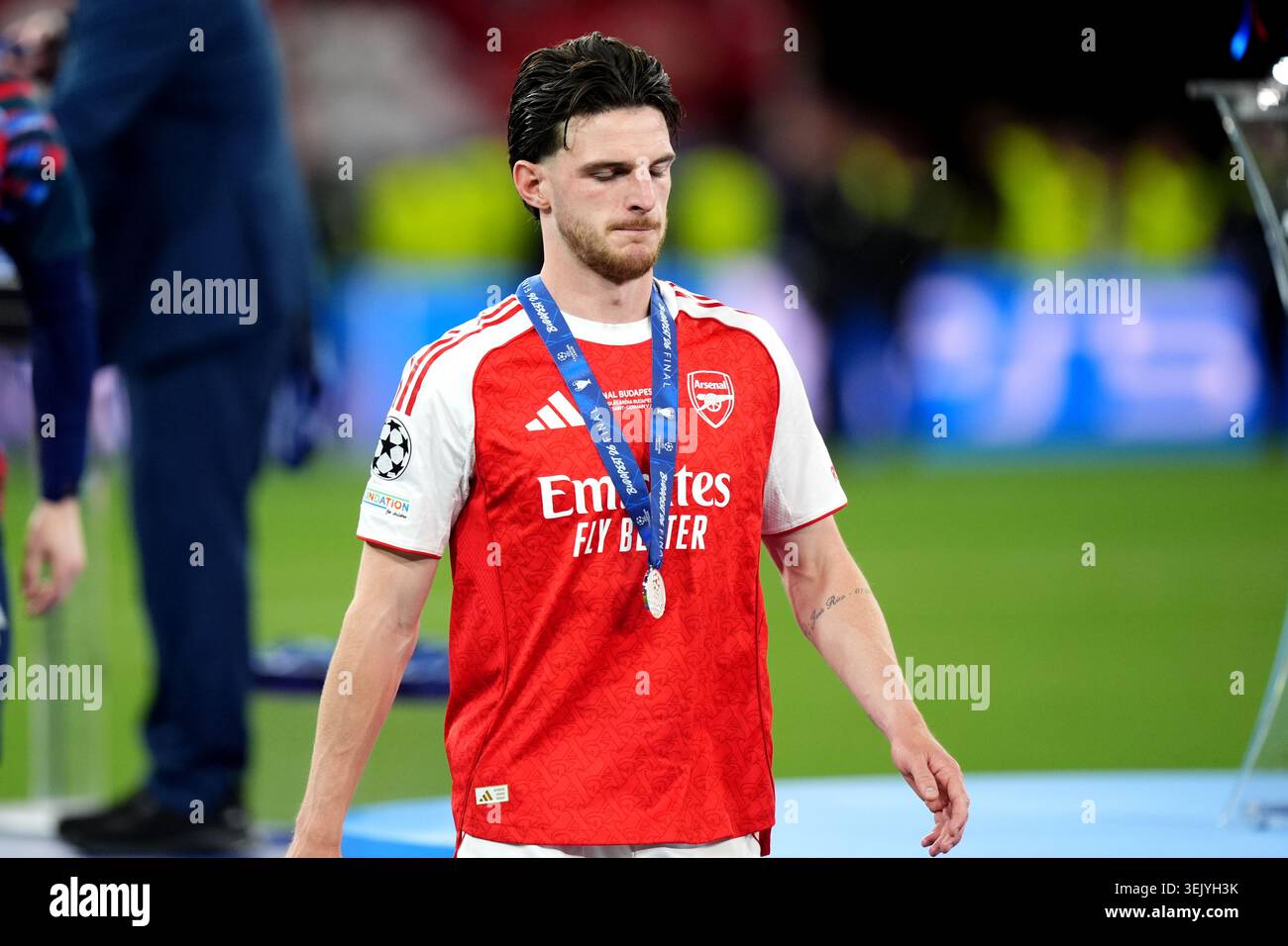 Arsenal’s Declan Rice dejected following the UEFA Champions League ...