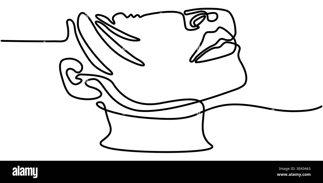 Minimalist Continuous Line Drawing of a Serene Human Profile Stock ...