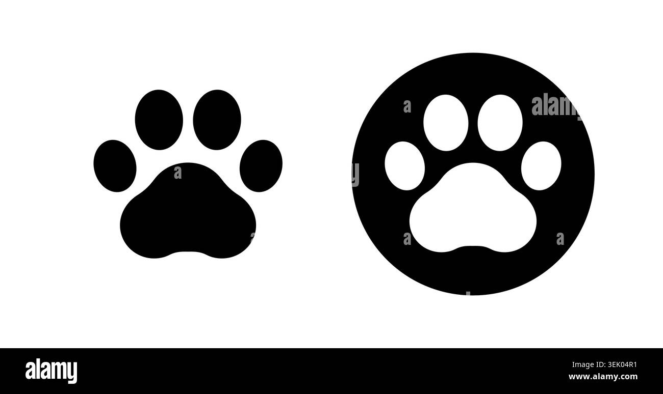 Footprint pet. Paw prints. Dog or cat icon. Foot puppy isolated on ...