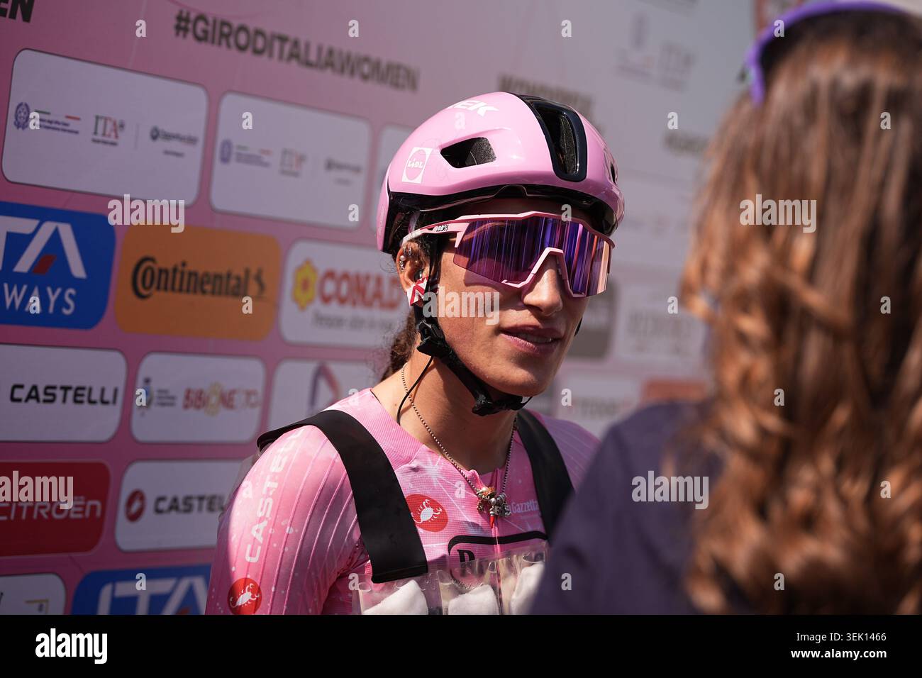Italy’s Elisa Balsamo of Lidl - Trek’s pink jersey during Stage 2 of ...